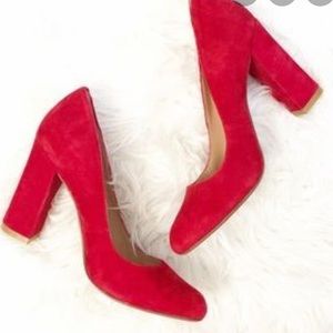 RAYE | Shoes | Raye Gwen Heel Ruby Red Swede Shoes | Poshmark